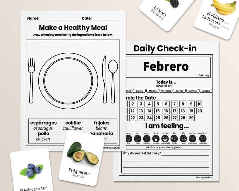 Spanish Worksheet Wellness Bundle 100 Spanish Worksheets - Etsy