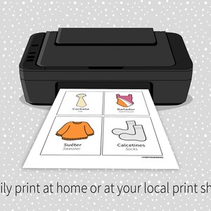 22 Spanish & English Bilingual Clothes Flashcard Printable Preschool ...