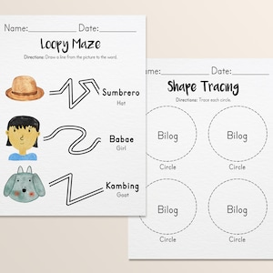 Filipino Prek + K Bundle, 100 Pages | Tagalog Preschool & Kindergarten ...