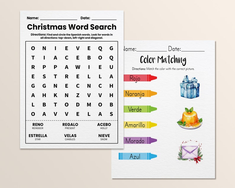 Learning Spanish Christmas Bundle, 100 Pages | Spanish Preschool ...