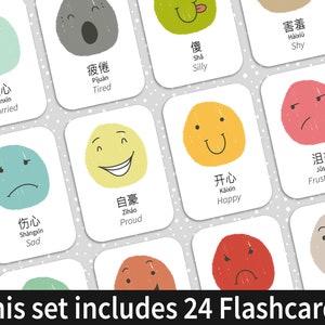 Emotions in Mandarin Chinese & English: Bilingual Flashcards for Kids ...