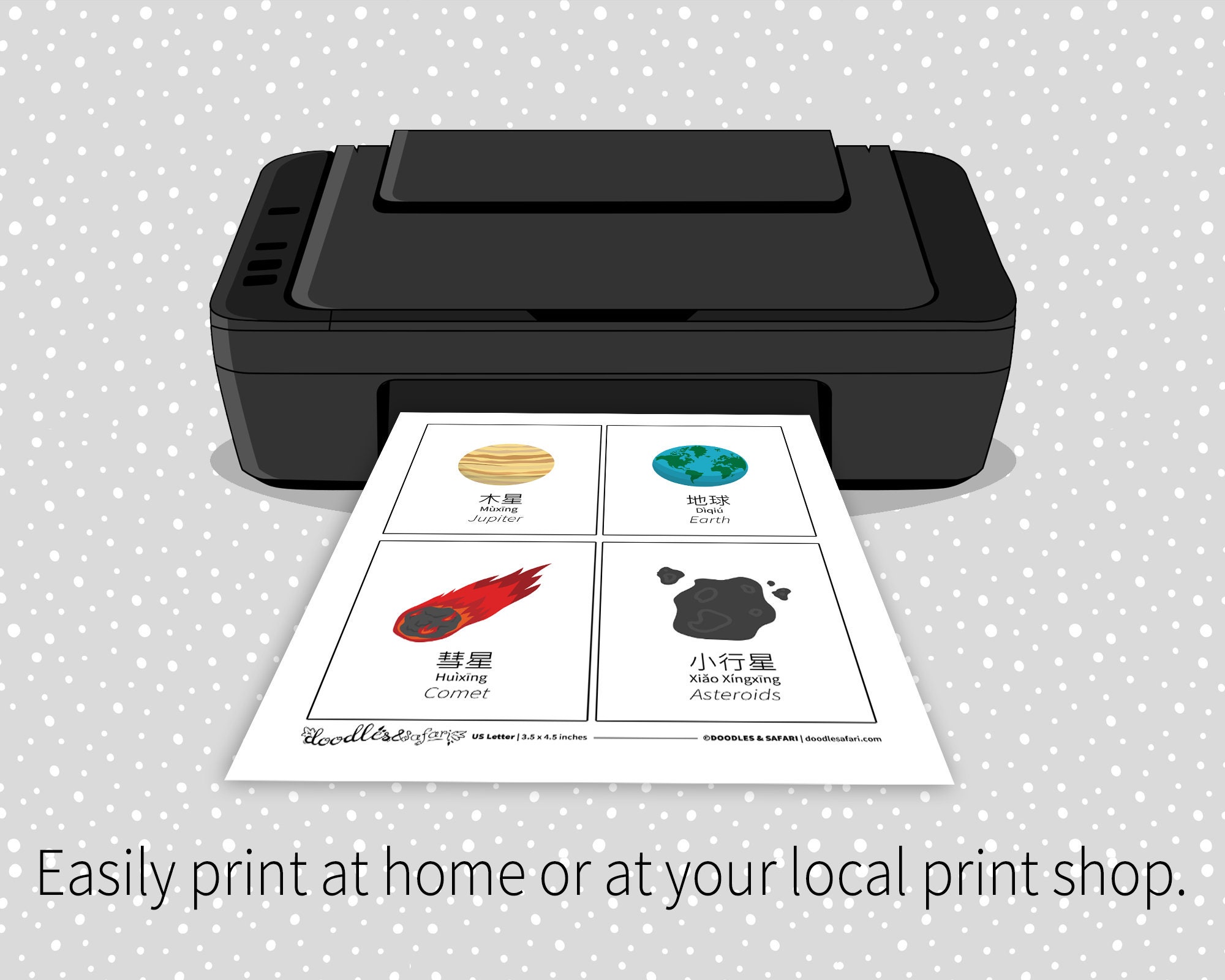 Solar System in Mandarin Chinese & English: Bilingual Flashcards for ...