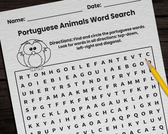 10 Portuguese Word Search Worksheets for Kids Printable - Etsy