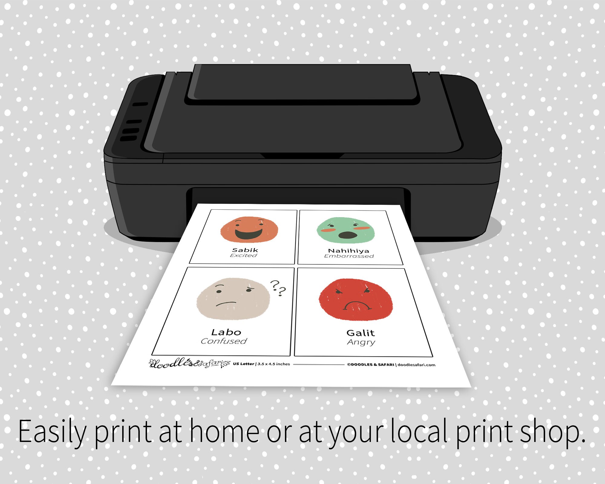 Filipino Emotions Bilingual Flashcards Printable Filipino Tagalog ...