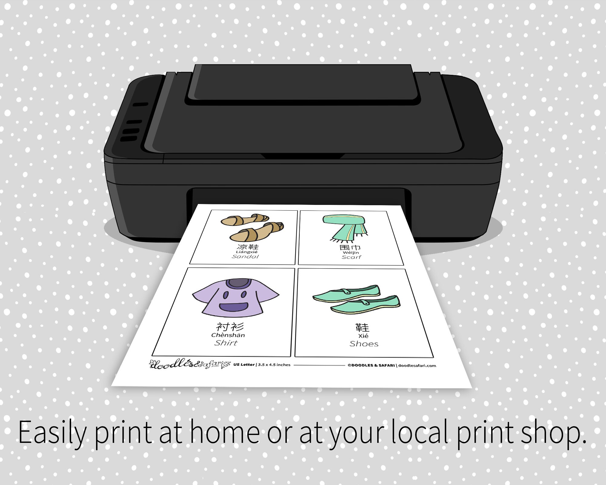 Clothes in Mandarin Chinese & English: 44 Bilingual Flashcards for Kids ...