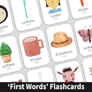Learning Spanish Bundle | 300+ Spanish Flashcards for Kids | Printable ...