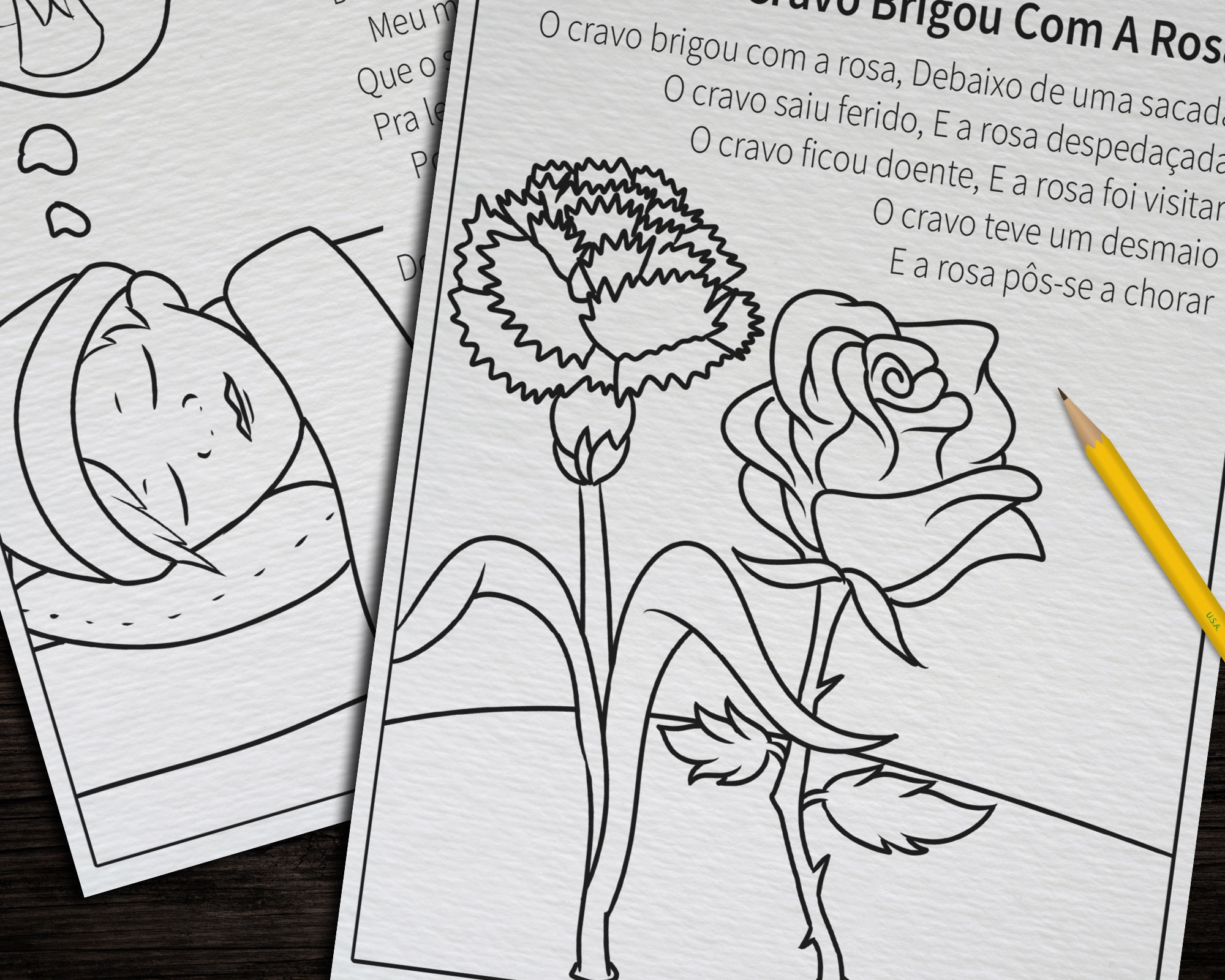5 Brazilian Portuguese Coloring Pages Printable | Canções De Ninar ...