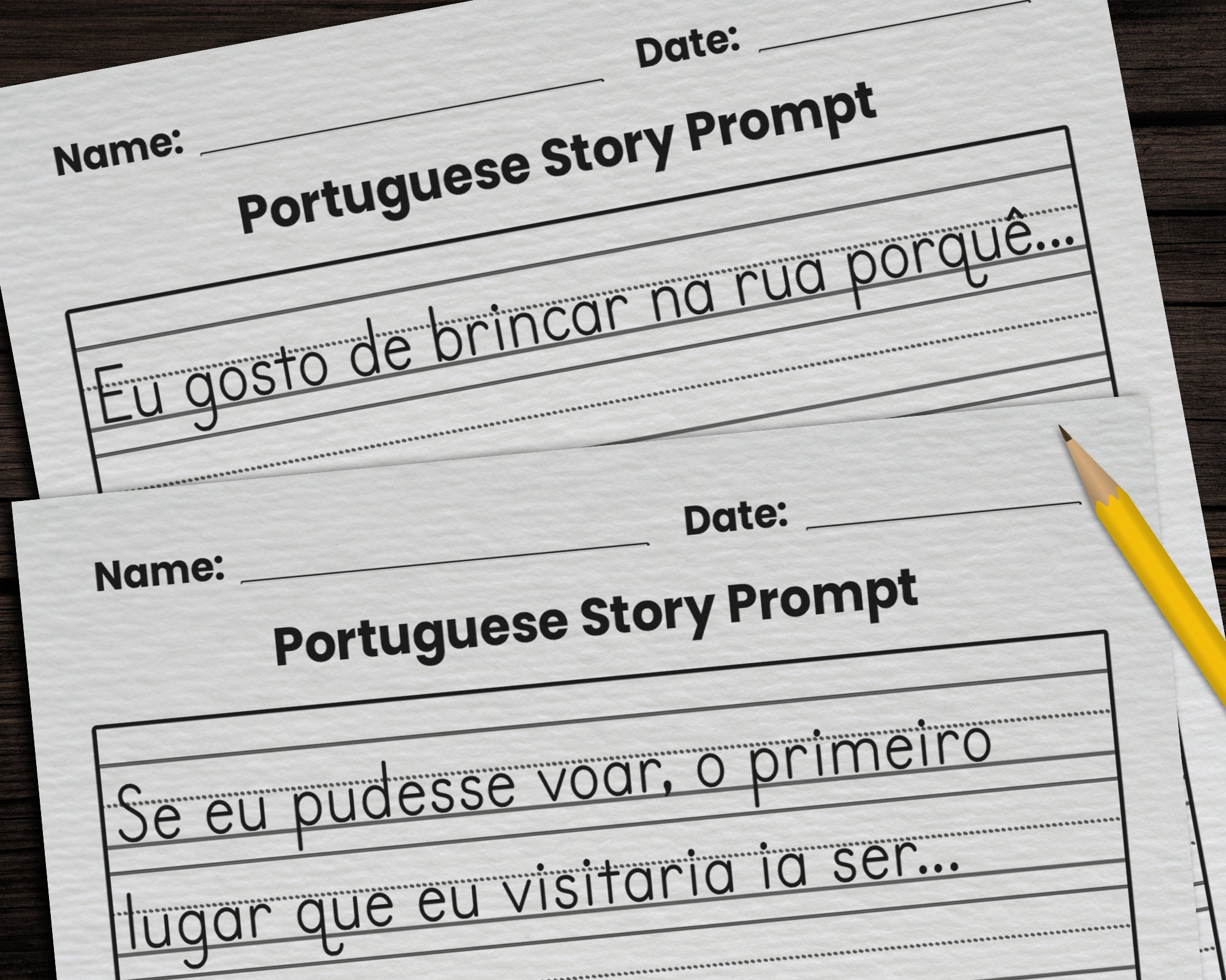 10 Portuguese Writing Prompt Worksheets for Kids Printable Portuguese ...