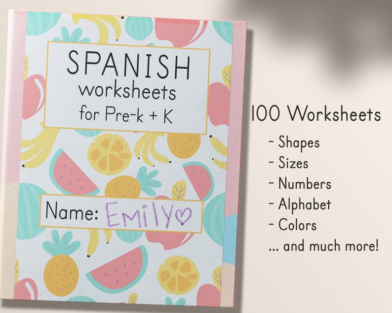 Spanish Prek K Bundle 100 Pages Spanish Preschool & - Etsy