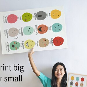Spanish & English Emotions Poster Printable | Preschool Bilingual Kid ...
