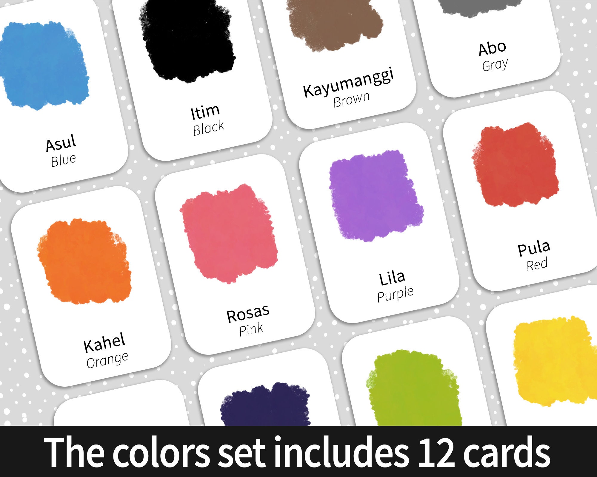 Filipino Basics Bundle Flashcards Tagalog Numbers Day Month Seasons ...