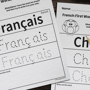 58 French Writing Practice Worksheets for Kids Printable French First ...