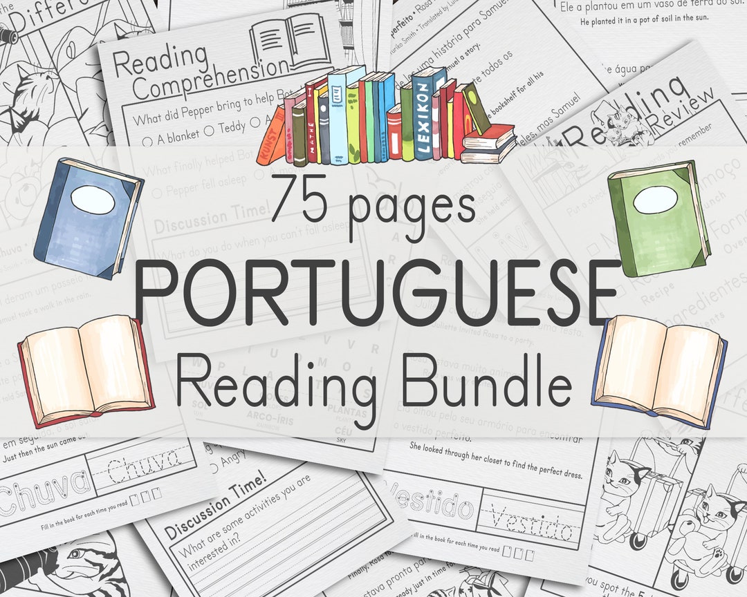 Portuguese Reading Bundle 75 Pages | Portuguese Homeschool Worksheets ...