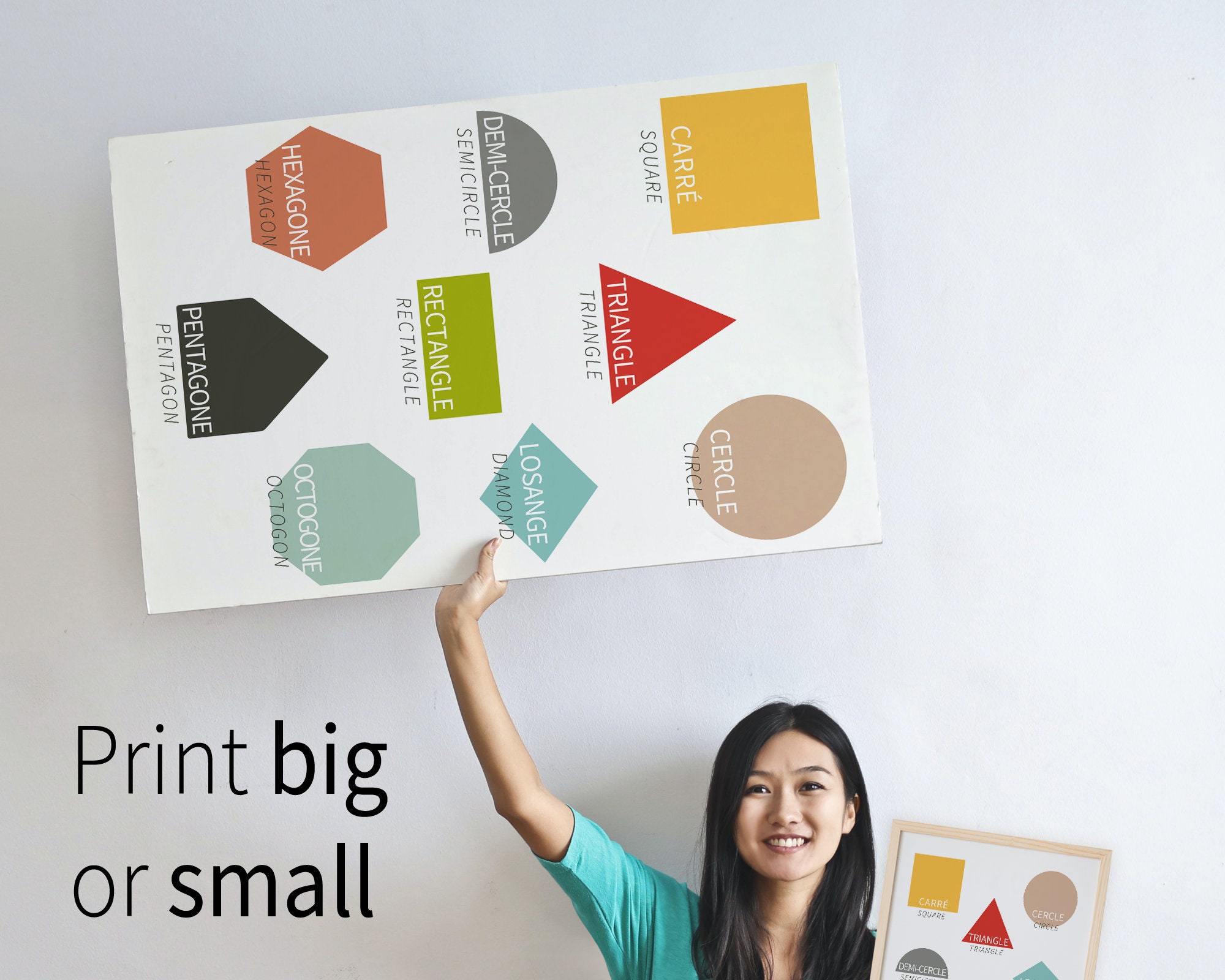 French & English Shapes Poster Printable Preschool Bilingual - Etsy