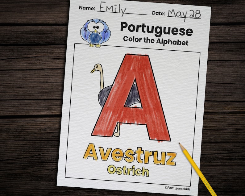 26 Portuguese Alphabet Coloring Worksheets for Kids Printable ...