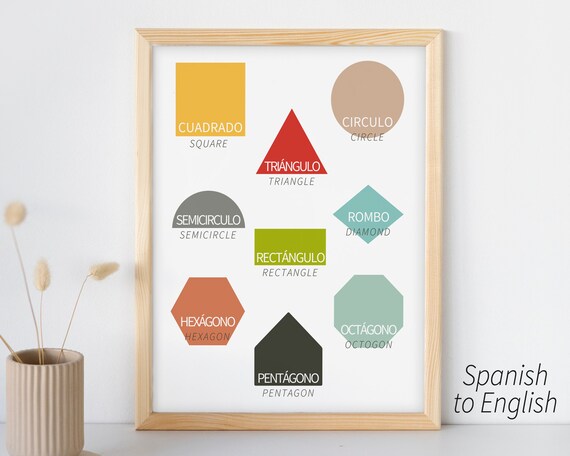 Spanish & English Shapes Poster Printable Preschool - Etsy