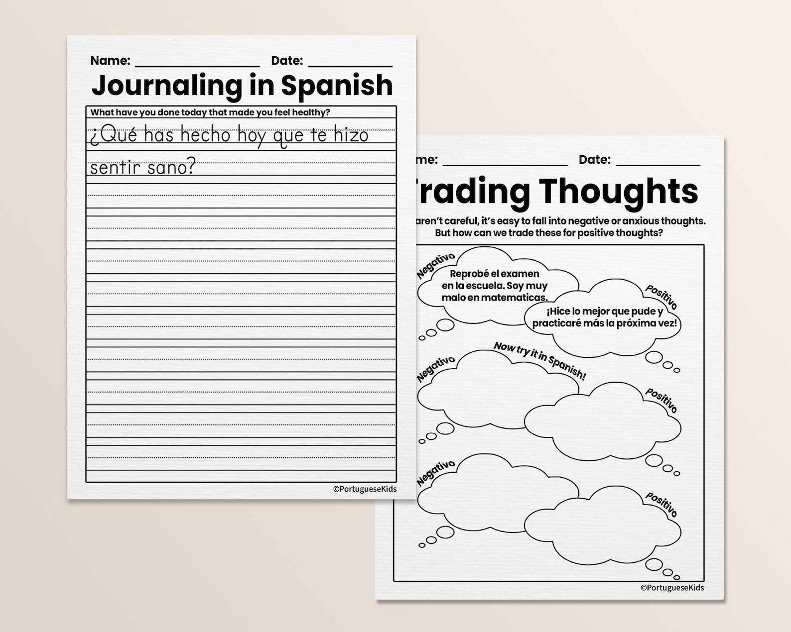 Spanish Worksheet Wellness Bundle 100 Spanish Worksheets - Etsy