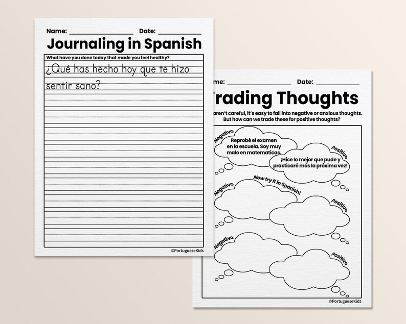 Spanish Worksheet Wellness Bundle 100 Spanish Worksheets - Etsy