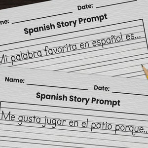 10 Spanish Writing Prompt Worksheets for Kids | Printable Spanish ...