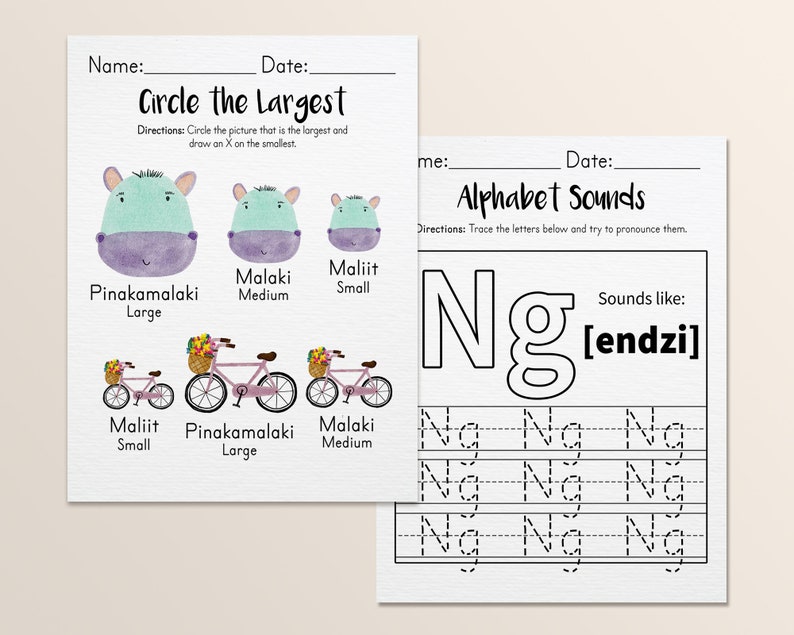 Filipino Prek + K Bundle, 100 Pages | Tagalog Preschool & Kindergarten ...