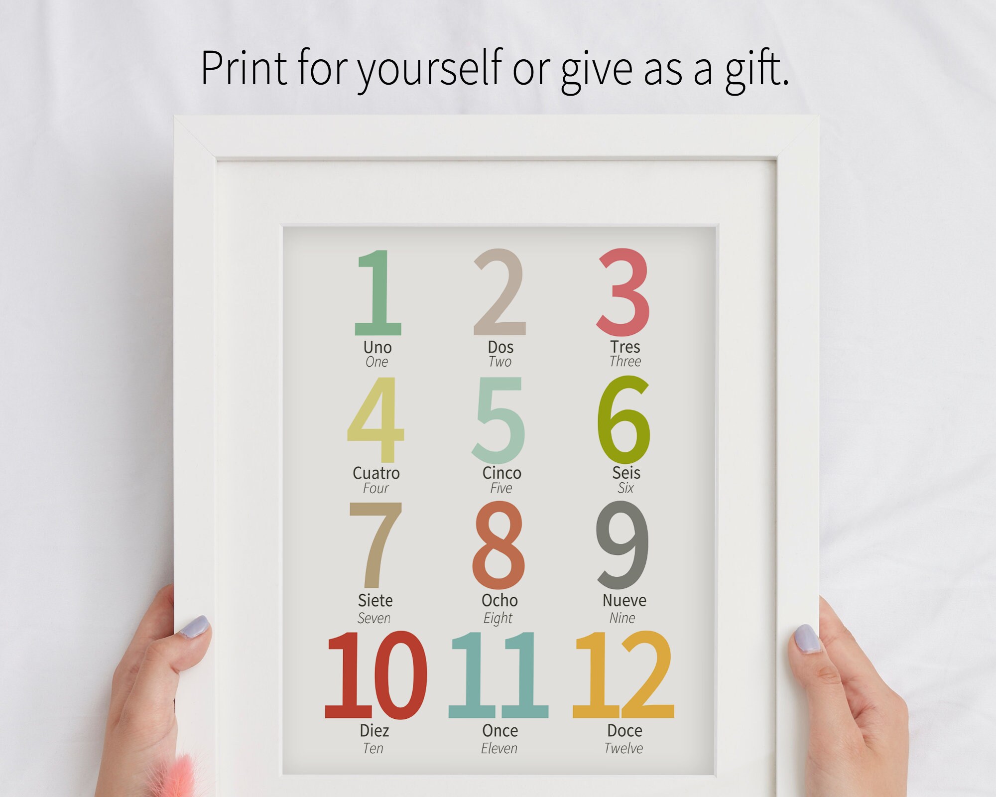 Spanish & English Numbers Poster Printable Preschool Homeschool ...