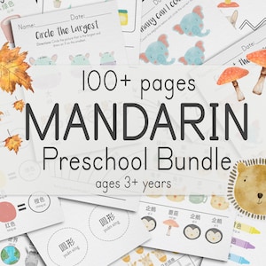 Mandarin Chinese Prek + K Bundle, 100+ Pages | Preschool & Kindergarten ...