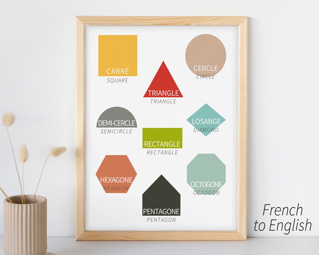 French & English Shapes Poster Printable Preschool Bilingual - Etsy