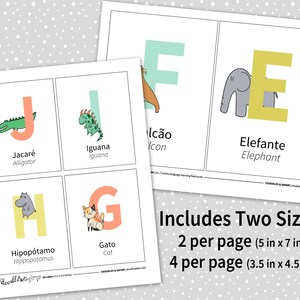 26 Portuguese & English ABC Bilingual Flashcards Printable | Preschool ...