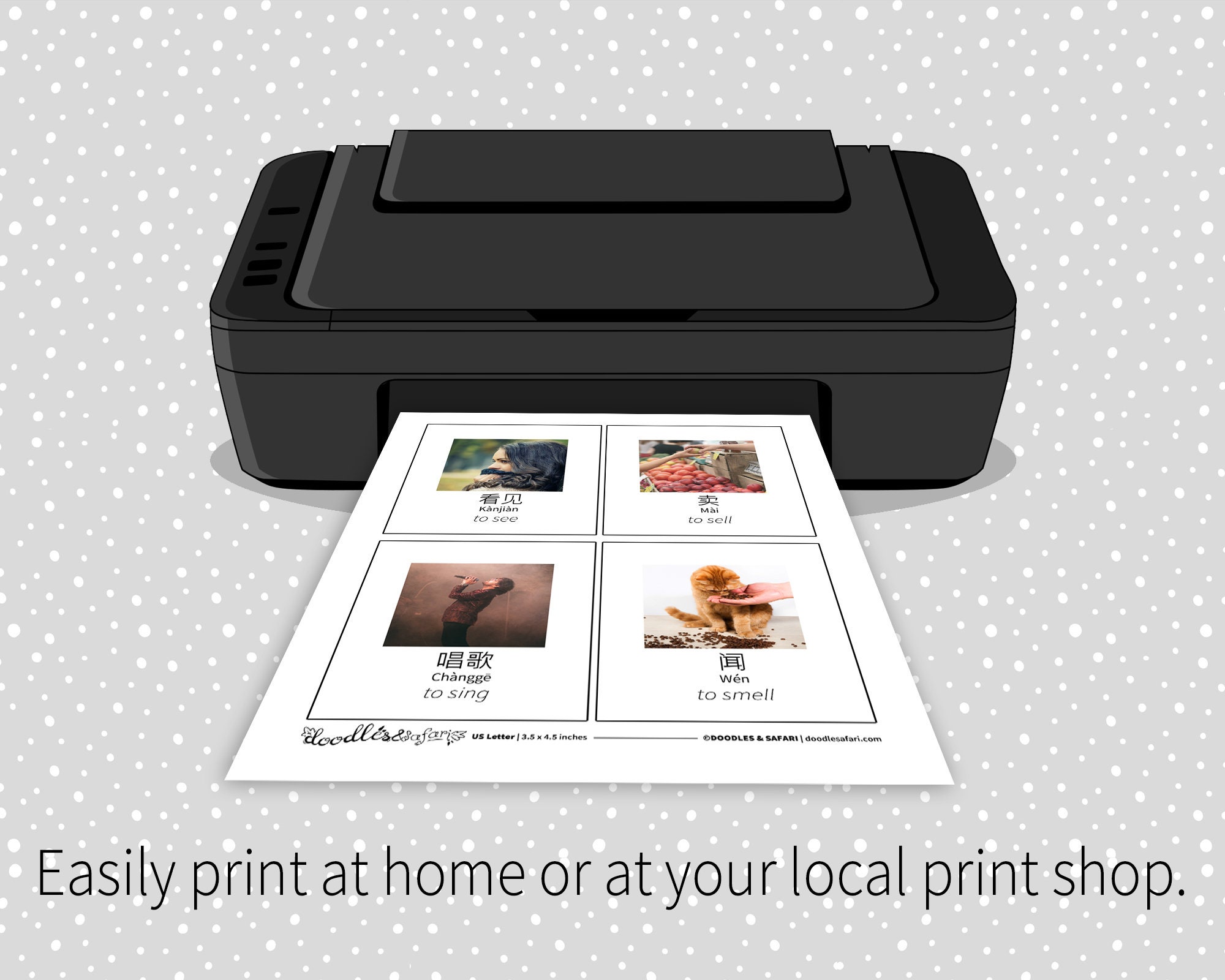 38 Mandarin & English Bilingual Verbs Flashcard Printable Learn ...