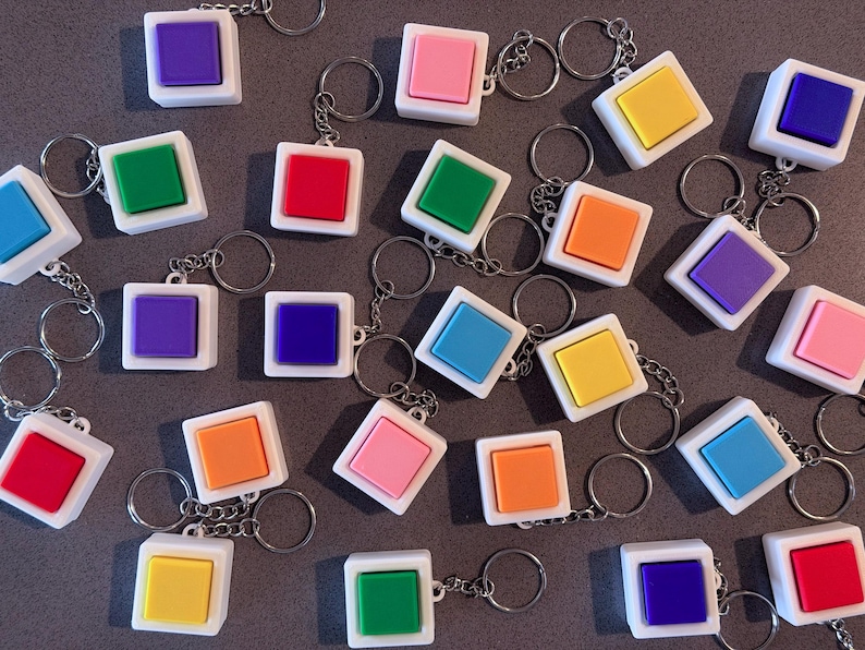 Square Fidget Clicker Keychain - Great as a Party Favor - Etsy
