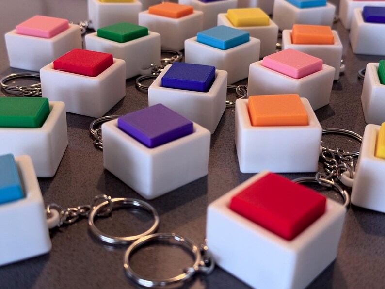 Square Fidget Clicker Keychain - Great as a Party Favor - Etsy