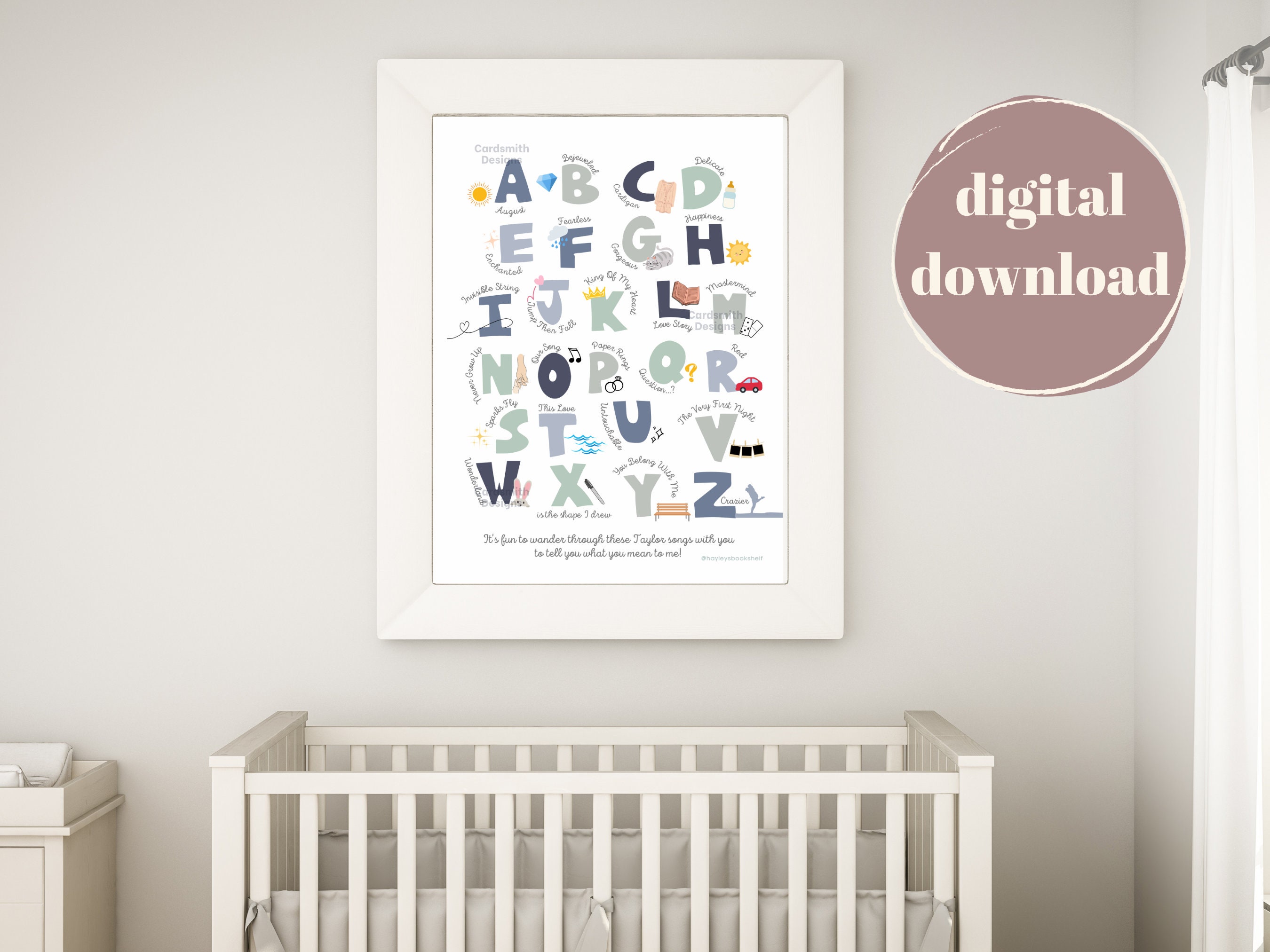 Taylor Swift Alphabet Print - Etsy