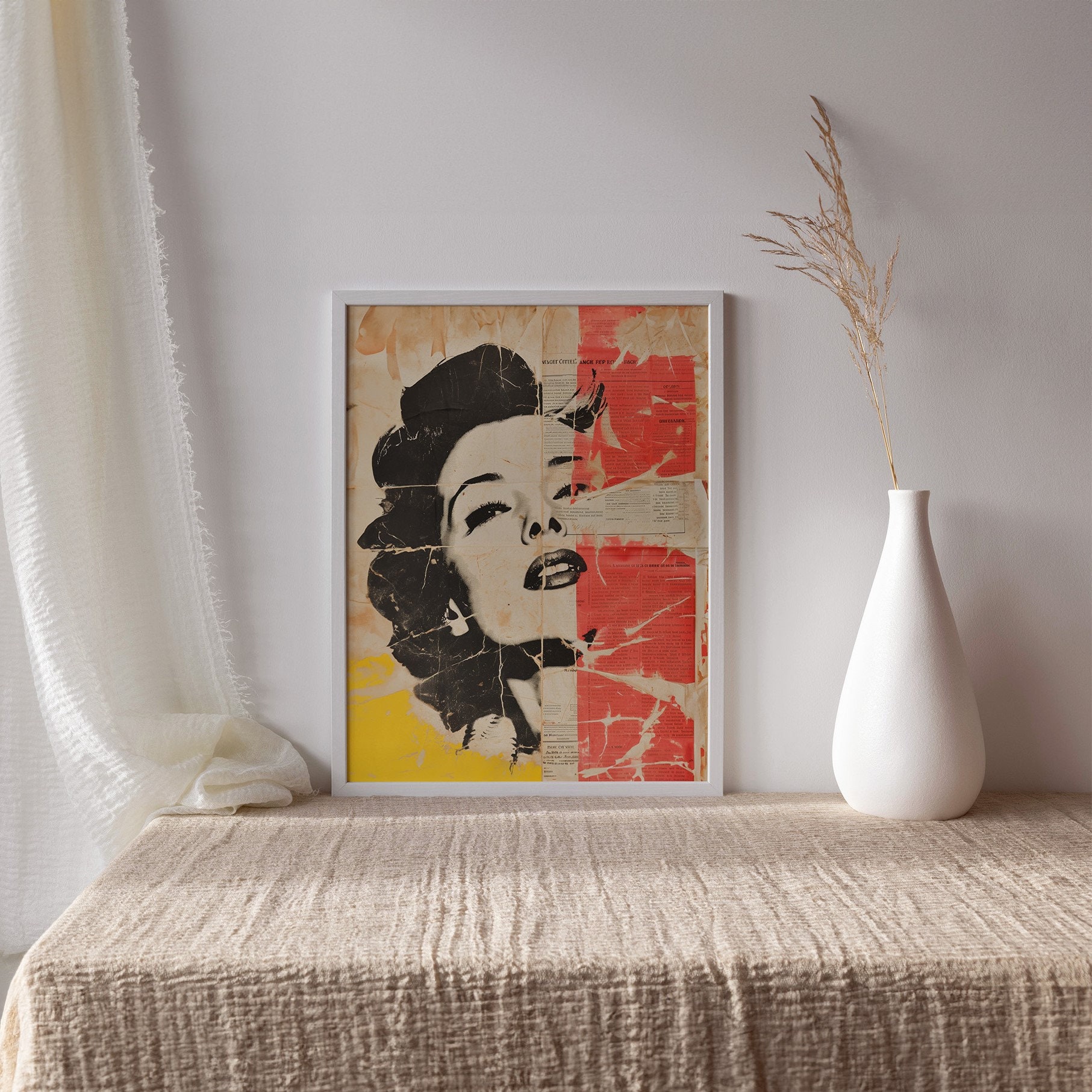 Vintage Digital Poster Woman Hollywood Icon, Glamorous Wall Art on ...