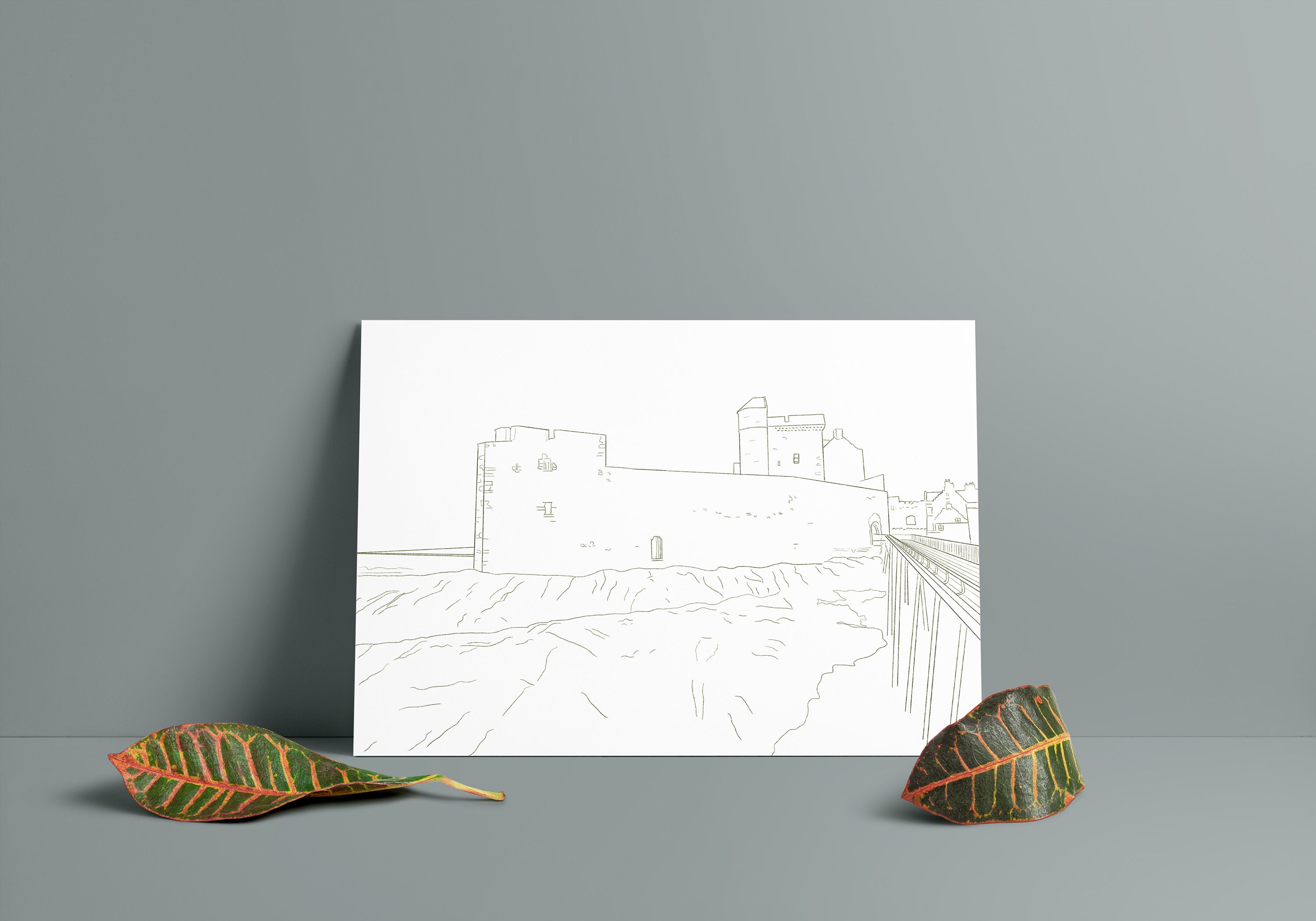 Outlander Drawing Blackness Castle Drawing Claire and Jamie - Etsy