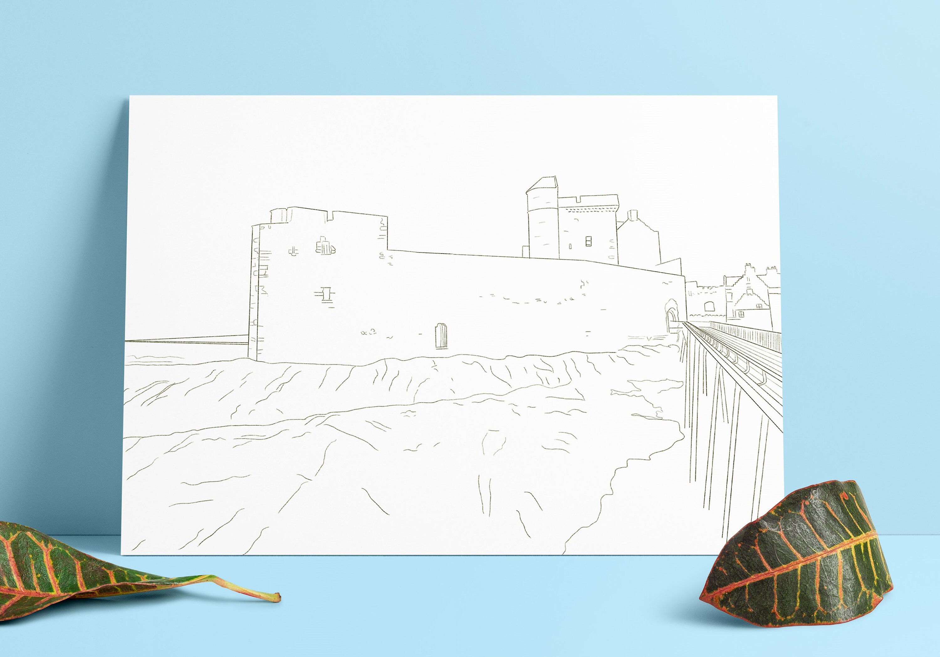 Outlander Drawing Blackness Castle Drawing Claire and Jamie - Etsy