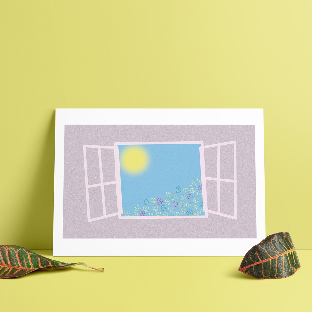 Spring Series, Open Window Poster on the Garden, Illustration ...
