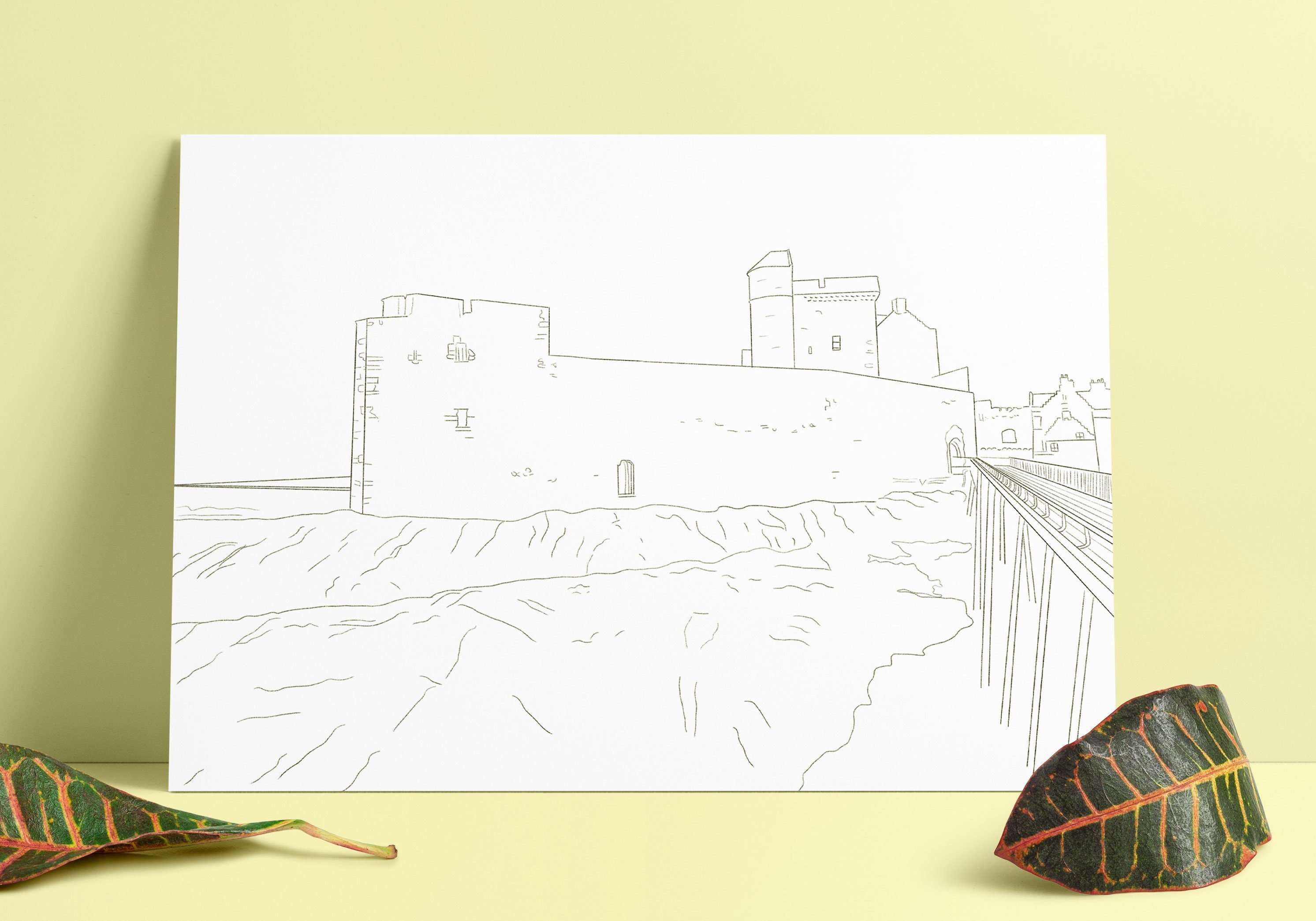 Outlander Drawing Blackness Castle Drawing Claire and Jamie - Etsy