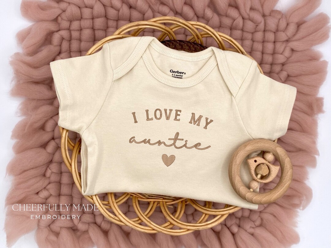 Embroidered I Love My Auntie Bodysuit, Baby Announcement to Aunt ...