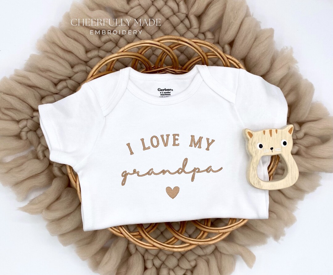 Embroidered I Love My Grandpa Bodysuit, Grandpa Baby Announcement ...