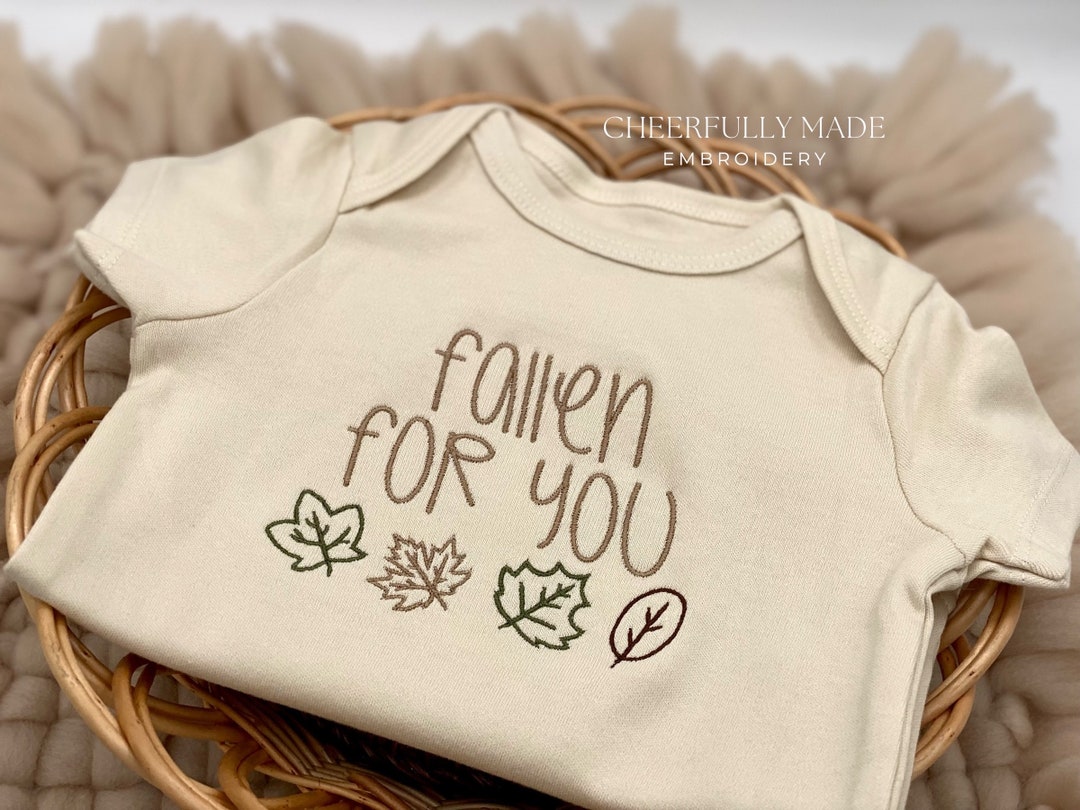 Embroidered Fallen for You Bodysuit, Cute Fall Bodysuit, My First ...