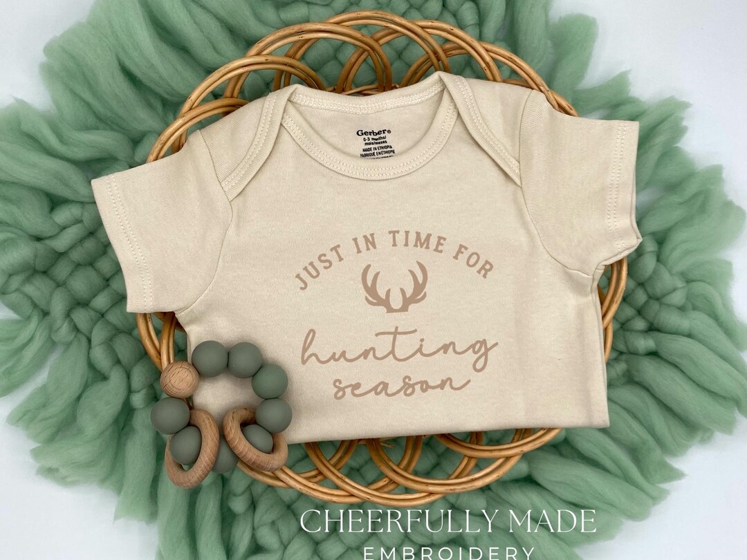 Embroidered Just in Time for Hunting Seaon, Antlers Hunting ONESIES ...
