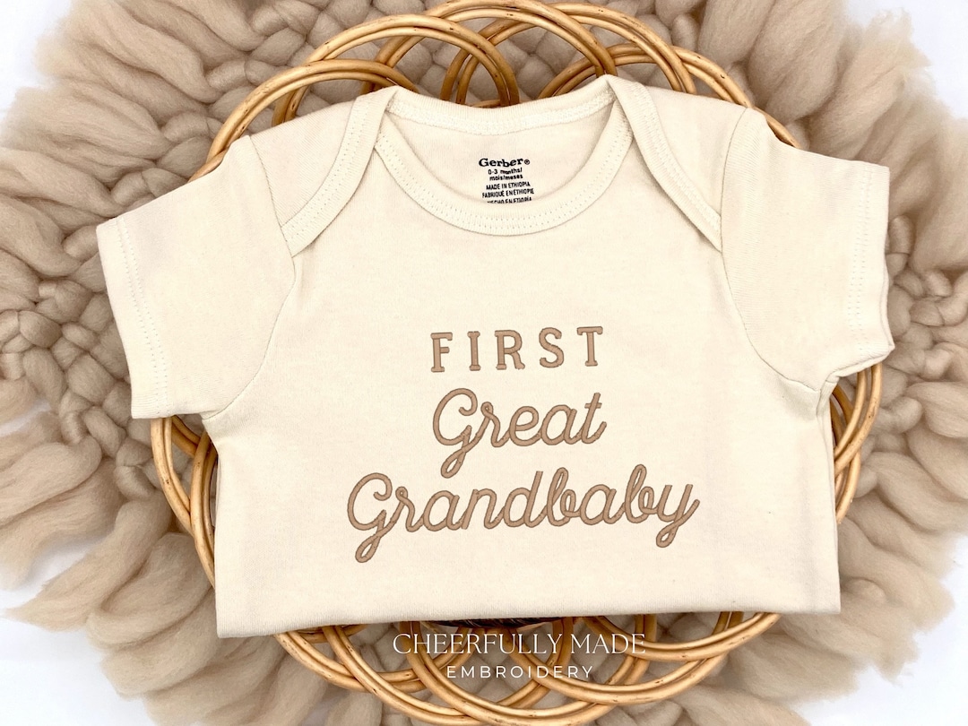 Embroidered First Great Grandbaby Bodysuit, Great Grandparents ...
