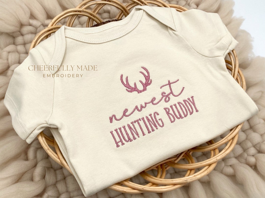 Embroidered Newest Hunting Buddy, Hunting ONESIES® Brand, Pregnancy ...