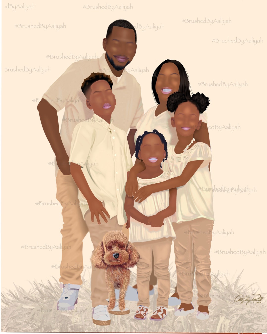 Custom Family Portraits No Facial Features - Etsy