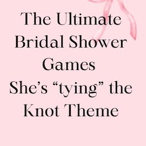 She's "tying" the Knot Bridal Shower Theme Games - Etsy