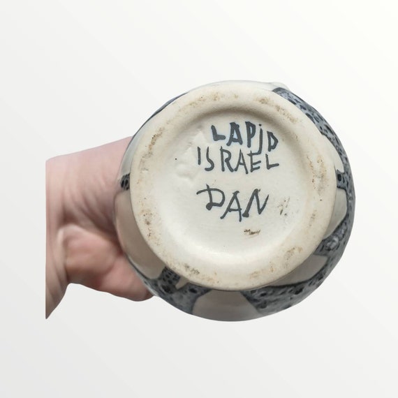 Lapid Israel Vase Mid-Century Modern MCM Splat Pottery Signed by Artist ...