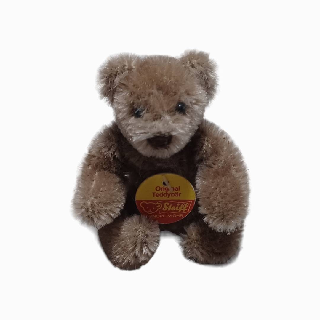Steiff Miniature Bendy Bear Original Teddybar Caramel Mohair With Chest ...