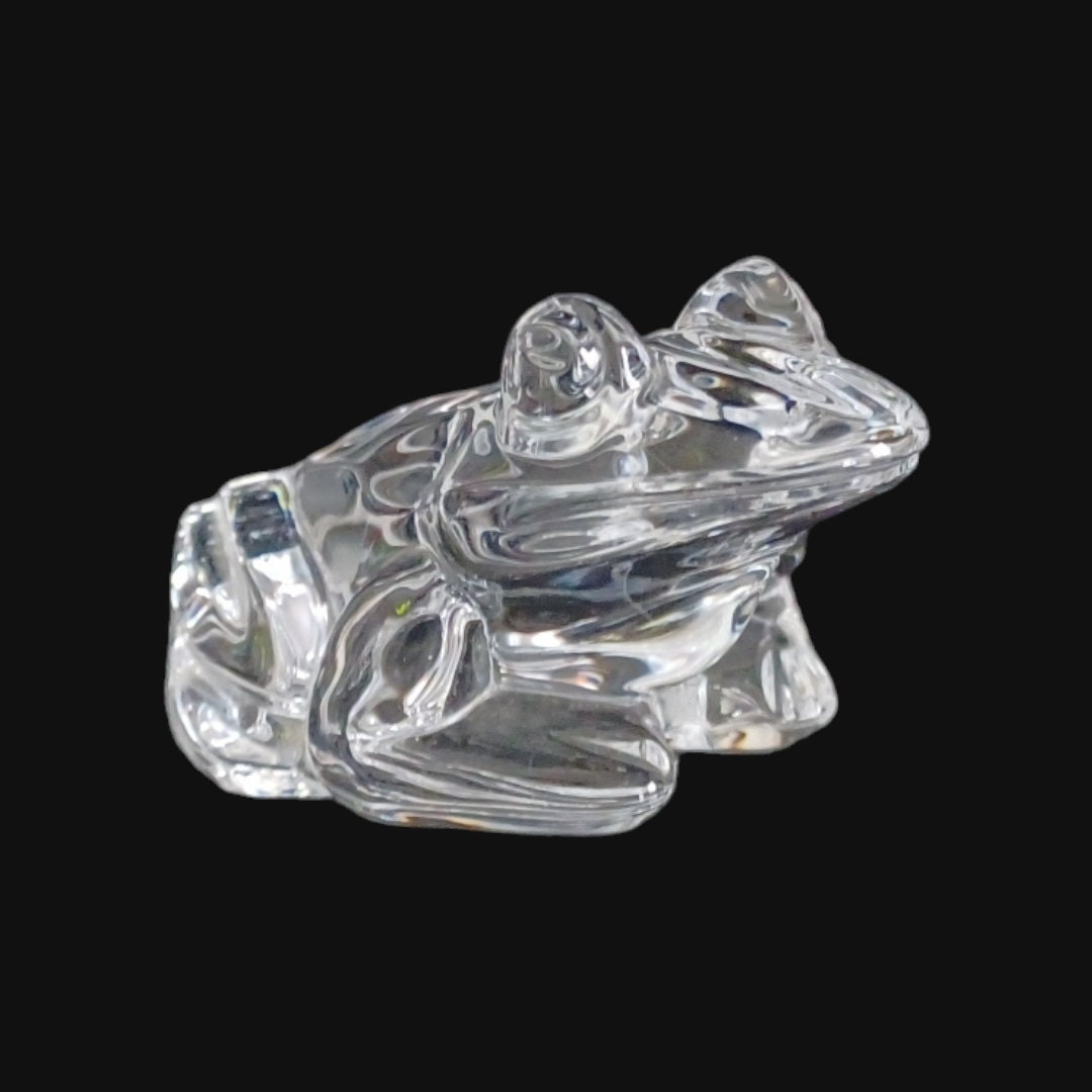 Waterford Frog Signed Crystal Paperweight Figurine Hand Cooler Superb ...