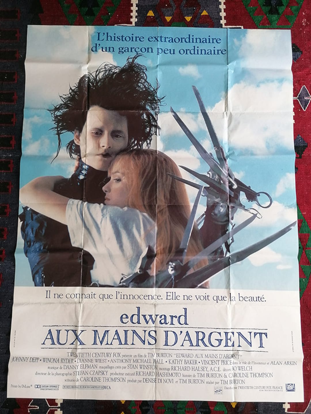 Edward Scissorhands Big Size Original Vintage French Movie Cinema ...
