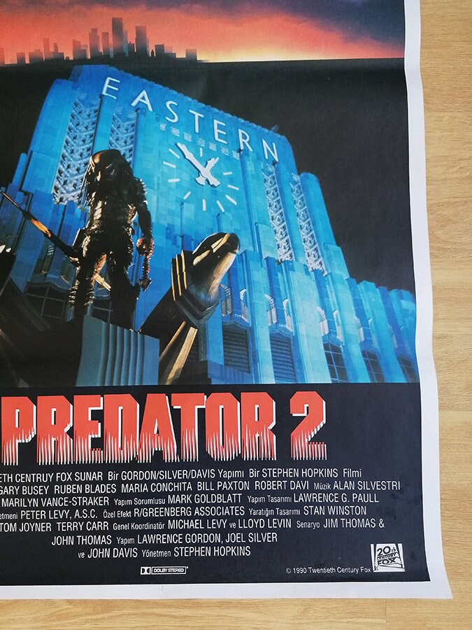 Predator 2 Original Vintage Movie Cinema Turkish Poster From 1990 - Etsy